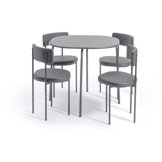 Buy Habitat Jayla Metal Dining Table 4 Grey Chairs Dining room sets Habitat