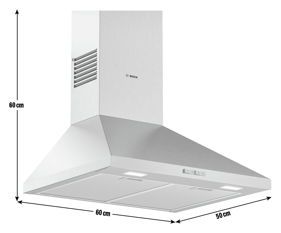 Buy Bosch DWP64BC50B 60cm Chimney Hood - Stainless Steel | Cooker hoods ...