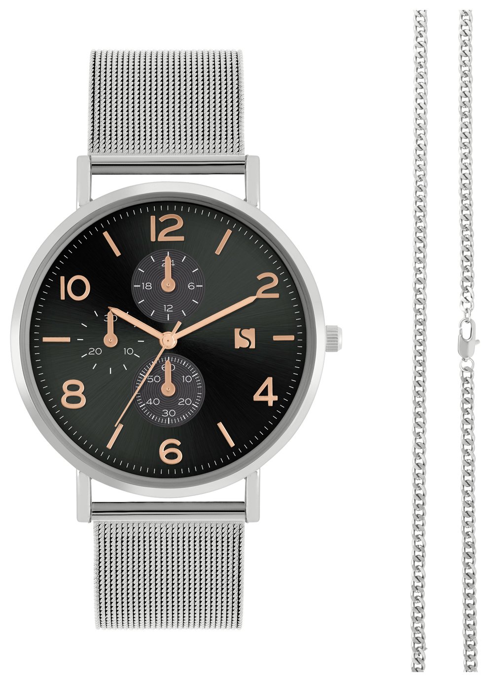 Spirit Men's Mesh Silver Stainless Steel Watch And Chain Set review | 8 ...