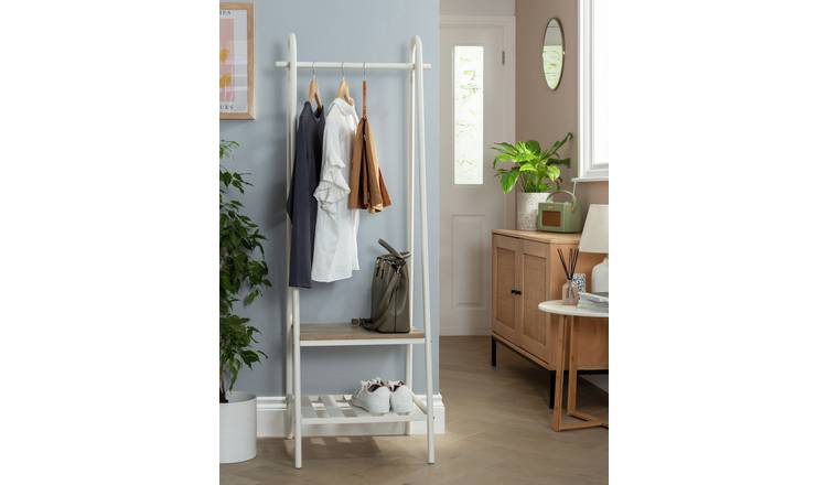 Buy Habitat Turner Single Clothes Rail - White | Clothes rails and ...