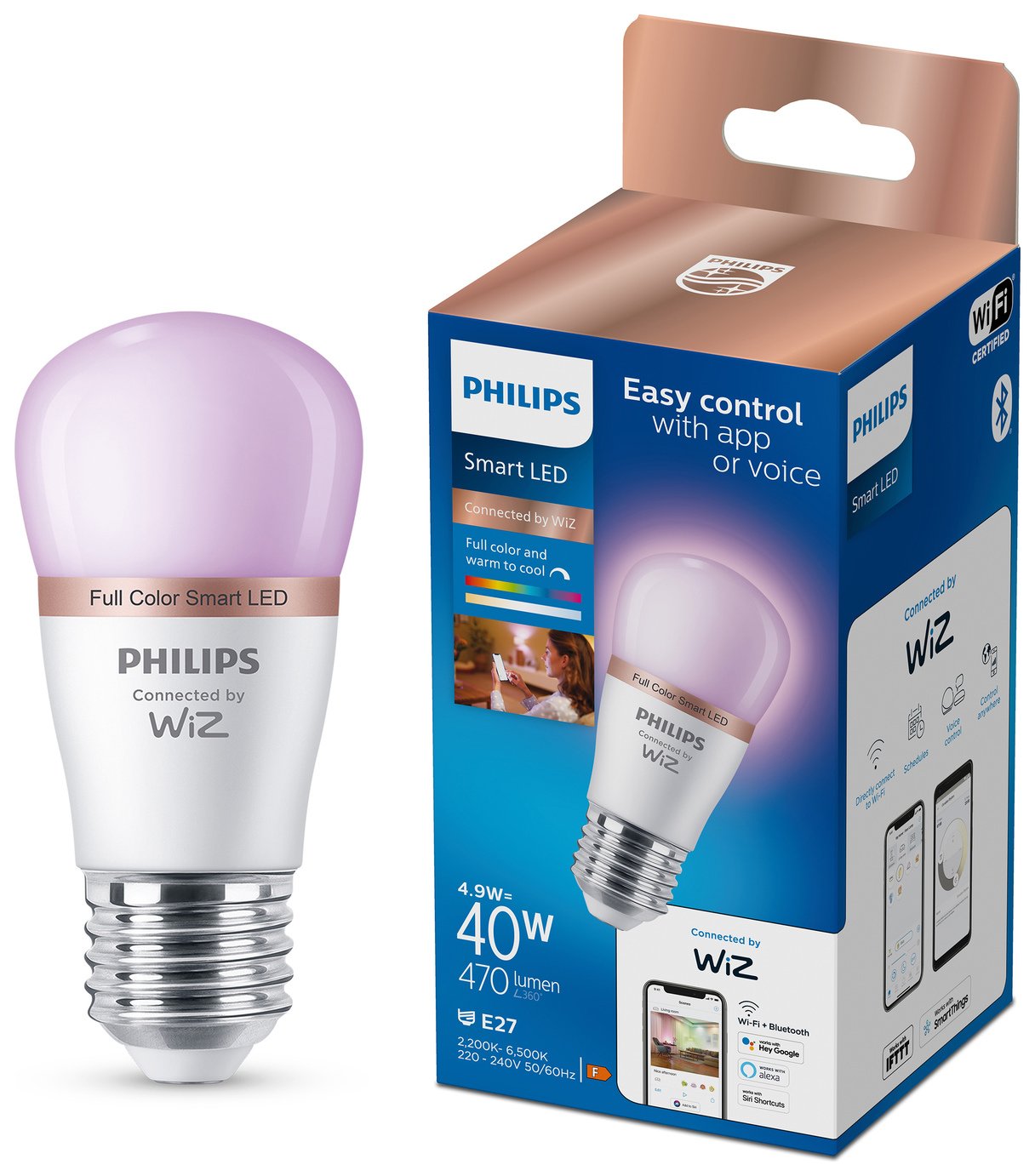 Philips Wiz E27 Colour Smart LED Wi-Fi Mini Globe review | 8.8 / 10