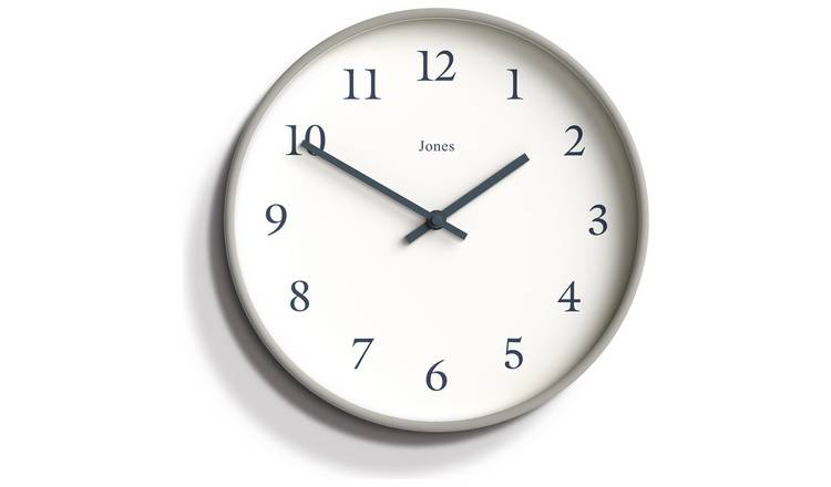 Buy Jones Clocks Linen Analogue Wall Clock - Grey | Clocks | Argos