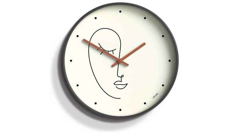 Buy Jones Clocks Abstract Face Design Wall Clock - Grey | Clocks | Argos