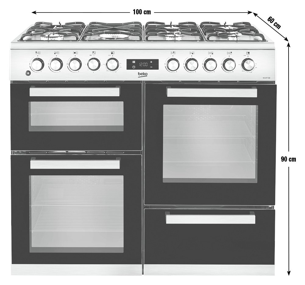 Buy Beko KDVF100X 100cm Dual Fuel Range Cooker - Stainless Steel ...