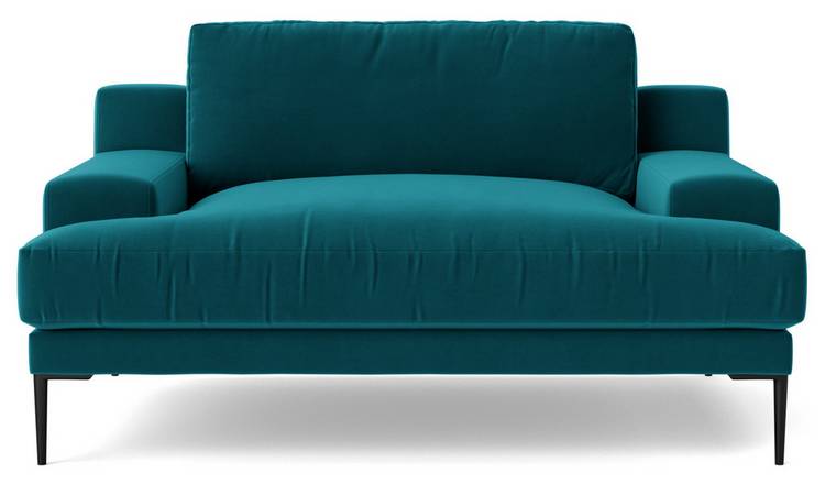 Buy Swoon Almera Velvet Cuddle Chair - Kingfisher Blue | Armchairs and ...