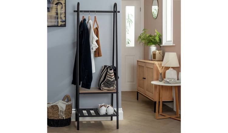 Buy Habitat Turner Single Clothes Rail - Black | Clothes rails and ...