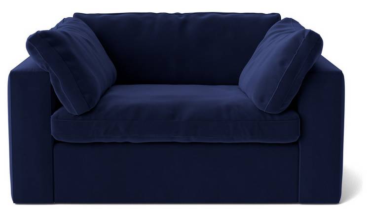 Buy Swoon Seattle Velvet Cuddle Chair - Ink Blue | Armchairs and chairs ...