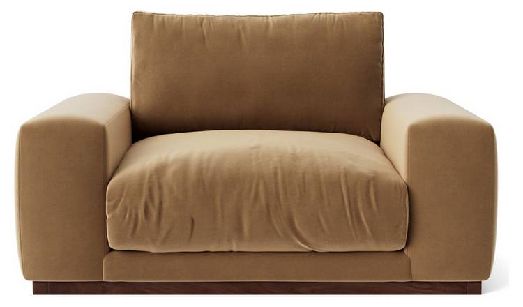 Buy Swoon Denver Velvet Cuddle Chair - Biscuit | Armchairs | Habitat