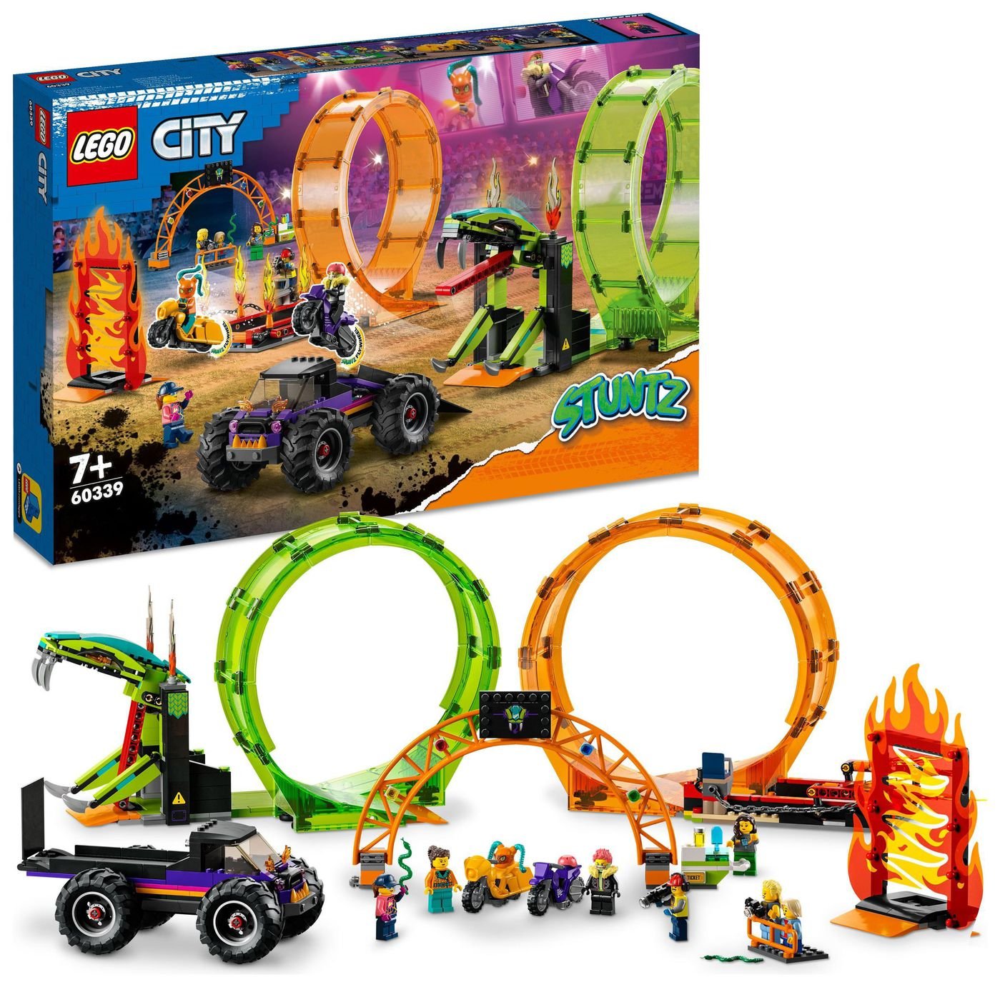 LEGO City Stuntz Double Loop Stunt Arena Motorbike Set 60339 review | 9 ...