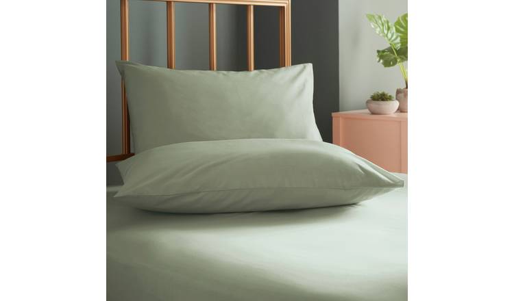 Buy Cosmo Living Plain Standard Pillowcase Pair - Green | Pillowcases ...