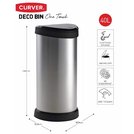 Buy Curver 40 Litre Deco Touch Top Kitchen Bin - Silver | Kitchen bins ...
