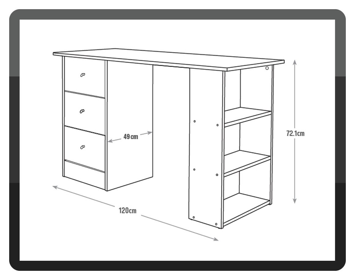 Buy Argos Home Malibu 3 Drawer Office Desk - White | Desks | Argos