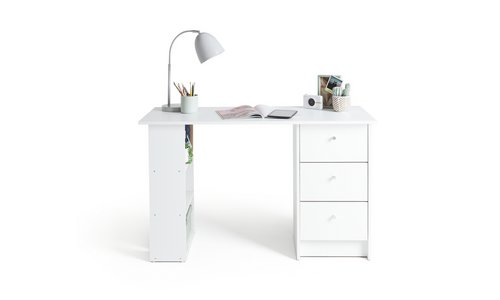 White 3 Drawer Office Desk by Argos Home Malibu in Tunisia at TND 442 Rating 4.5