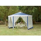 Buy Argos Home 4m Hexagonal Garden Gazebo with Side Panels -Blue ...