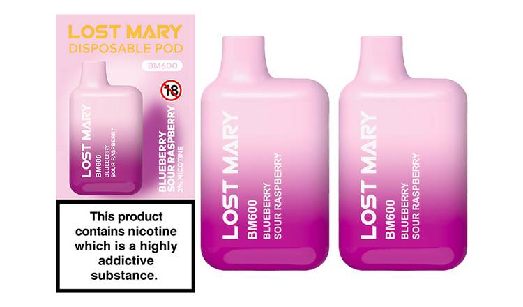 Buy Lost Mary Disposable Vape Blueberry Sour Raspberry Set of 2 | E ...