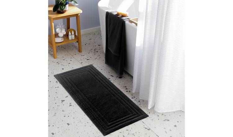 Buy Habitat Plain Cotton Deep Pile Bath Runner- Slate - 40x100cm | Bath ...