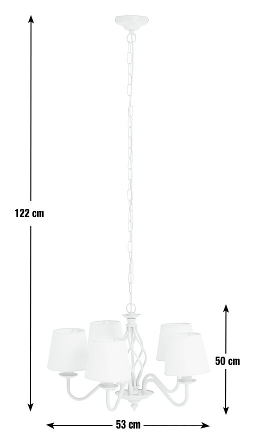 Buy Argos Home Twist Metal 5 Light Pendant Light - Cream | Ceiling ...