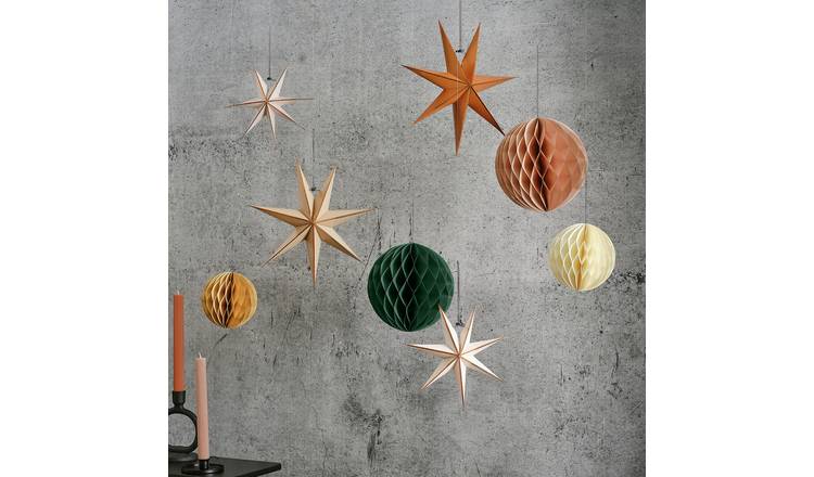 Buy Ginger Ray Pack of 6 3D Star Decoration | Christmas table and room ...