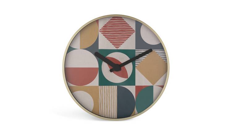 Buy Habitat Geometric Patterned Analogue Wall Clock - Gold | Clocks | Argos