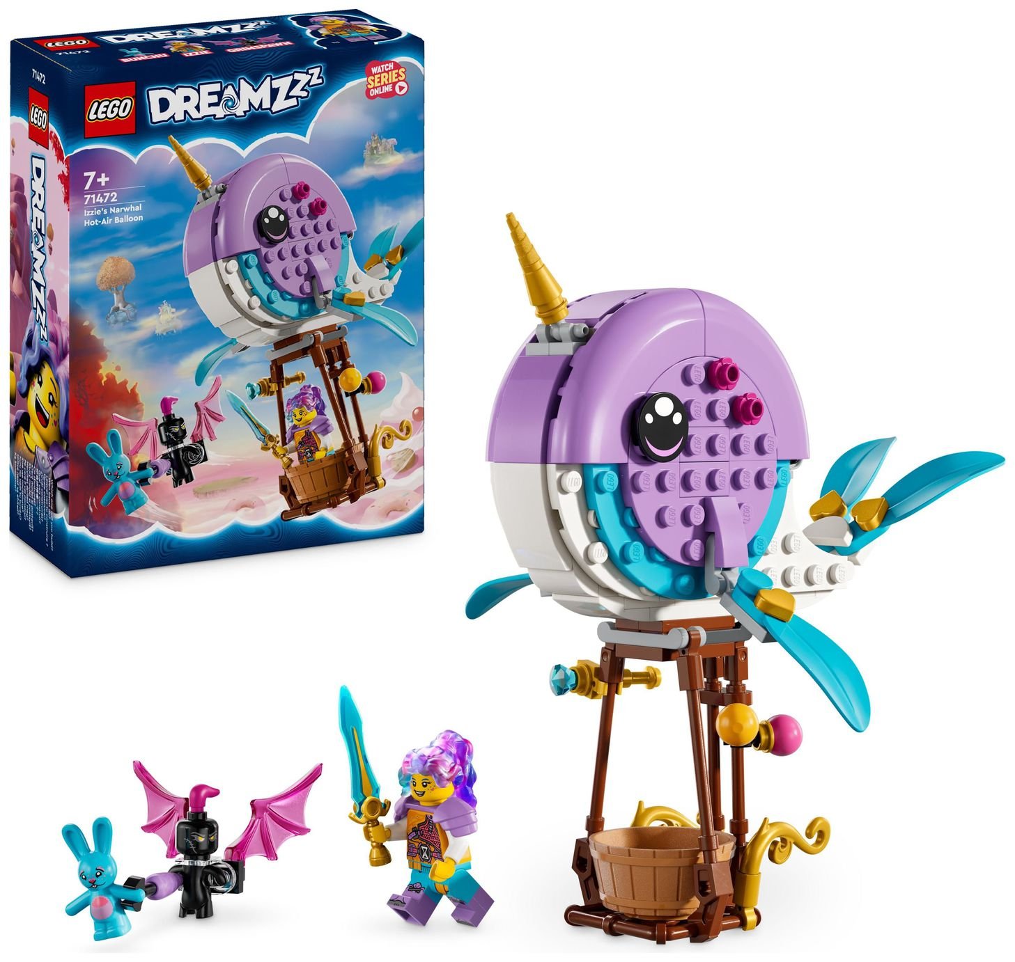 LEGO DREAMZzz Izzie's Narwhal Hot-Air Balloon Toy Set 71472 (3378227 ...