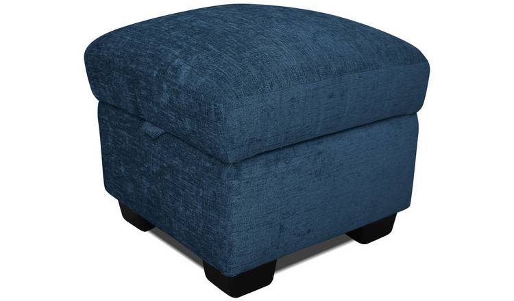 Buy Argos Home Taylor Fabric Footstool - Navy | Footstools | Argos