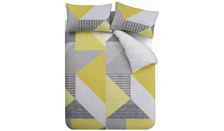 Buy Catherine Lansfield Larsson Geo Ochre Bedding Set - Double | Duvet ...