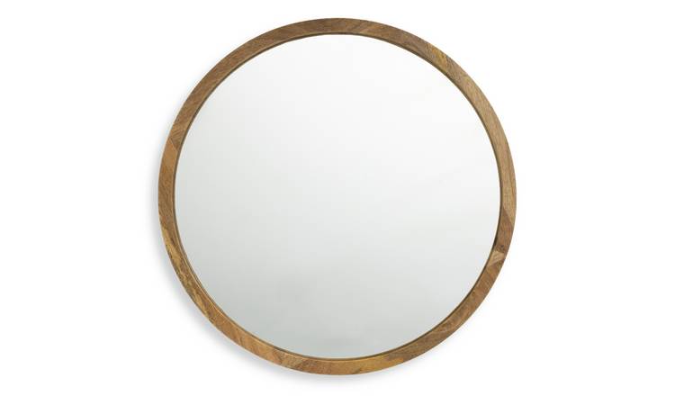 Buy Habitat Mango Wood Round Wall Mirror - Natural - 50x50cm | Wall ...