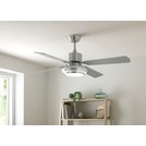 Buy Argos Home Satin Nickel Remote Control Ceiling Fan - Silver ...