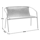 Buy Argos Home Steel Wicker 2 Seater Garden Bench - Grey | Garden ...