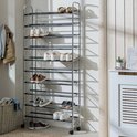 Buy Argos Home 10 Shelf Rolling Shoe Storage Rack - Chrome | Shoe ...