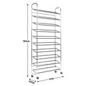 Buy Argos Home 10 Shelf Rolling Shoe Storage Rack - Chrome | Shoe ...
