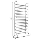 Buy Argos Home 10 Shelf Rolling Shoe Storage Rack - Chrome | Shoe ...