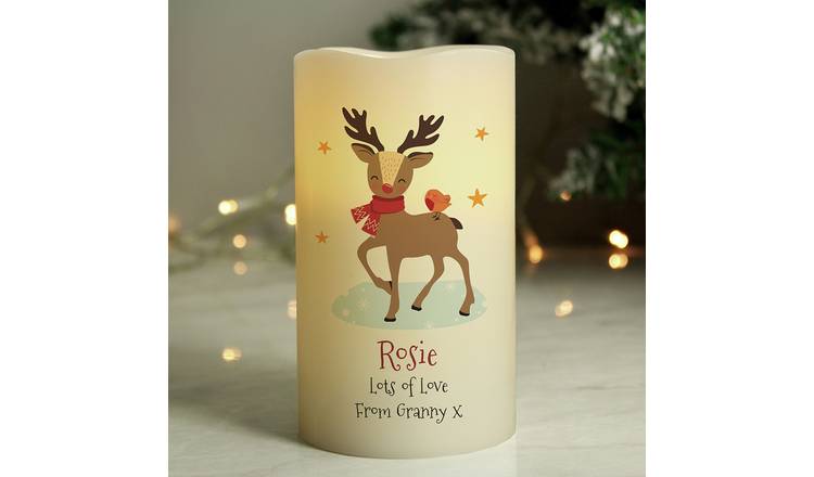Buy Personalised Message Reindeer LED Candle | Personalised gifts | Argos