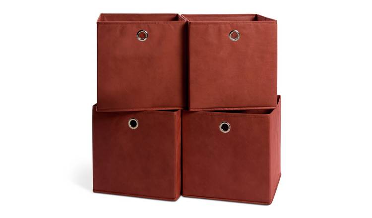 Buy Argos Home Set of 4 Squares Boxes - Orange | Cube storage boxes | Argos