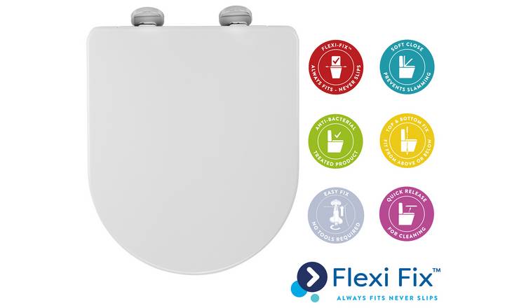 Buy Croydex Eyre D-Shaped Toilet Seat - White | Toilet seats | Argos