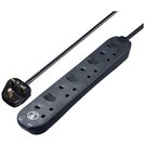 Buy 1m Surge Switched Protected Extension Lead - Black | Extension ...