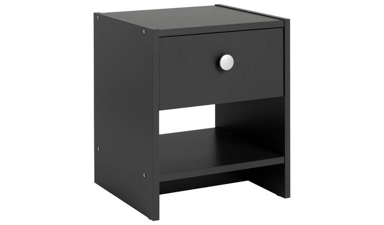 Buy Argos Home Seville 1 Drawer Bedside Table - Anthracite | Bedside ...