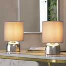 Buy Habitat Pair of Touch Table Lamps - Flint Grey and Chrome | Table ...