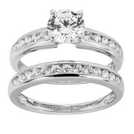 Buy Revere Sterling Silver Cubic Zirconia Bridal Ring Set - S | Womens ...