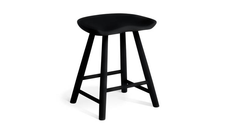 Buy Habitat Barnwell Oak Short Stool - Black | Dining chairs and ...
