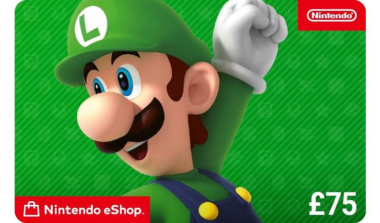 Buy Nintendo eShop Card 75 GBP Voucher Nintendo e shop cards Argos