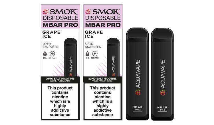 Buy Smok Mbar Pro Disposable Vape Kit - Grape Ice (Twin Pack) | E ...