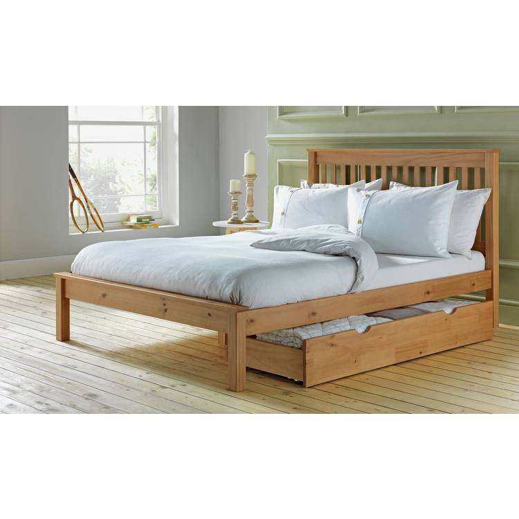 Buy Habitat Aspley Small Double Wooden Bed Frame Oak Stain Bed frames Habitat
