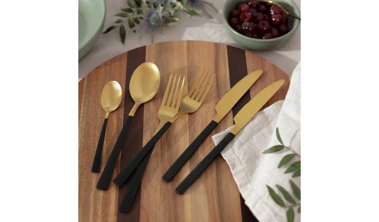 Buy Habitat Two Tone 16 Piece Stainless Steel Cutlery Set | Cutlery | Argos