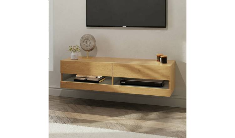 Buy GFW Leon 120cm LED Wall TV Unit - Oak Effect | TV units and stands ...