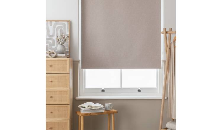Buy Habitat Textured Linen Look Blackout Roller Blind - Taupe | Blinds ...