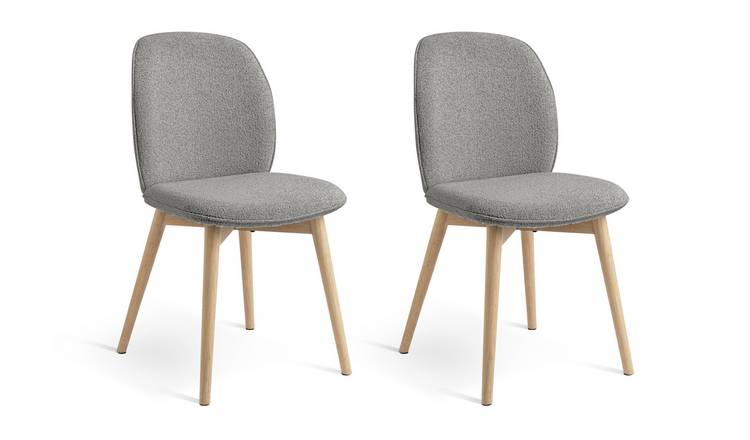 Buy Habitat Laurel Pair of Fabric Dining Chairs Grey Dining chairs Argos