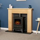 Buy Adam 2kW Electric Stove Suite - Oak & Black | Electric fires | Argos