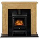 Buy Adam 2kW Electric Stove Suite - Oak & Black | Electric fires | Argos