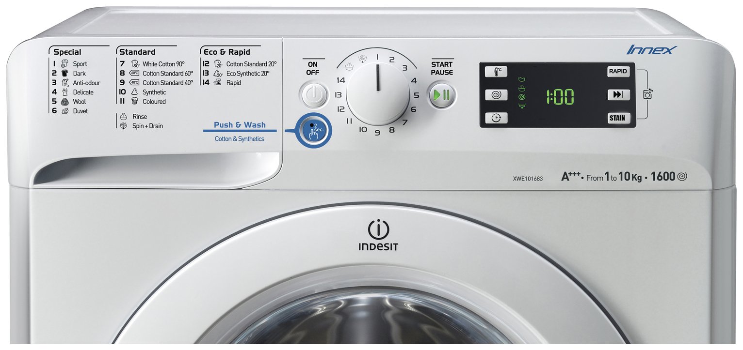 Indesit XWE101683W 10KG 1600 Spin Washing Machine Reviews